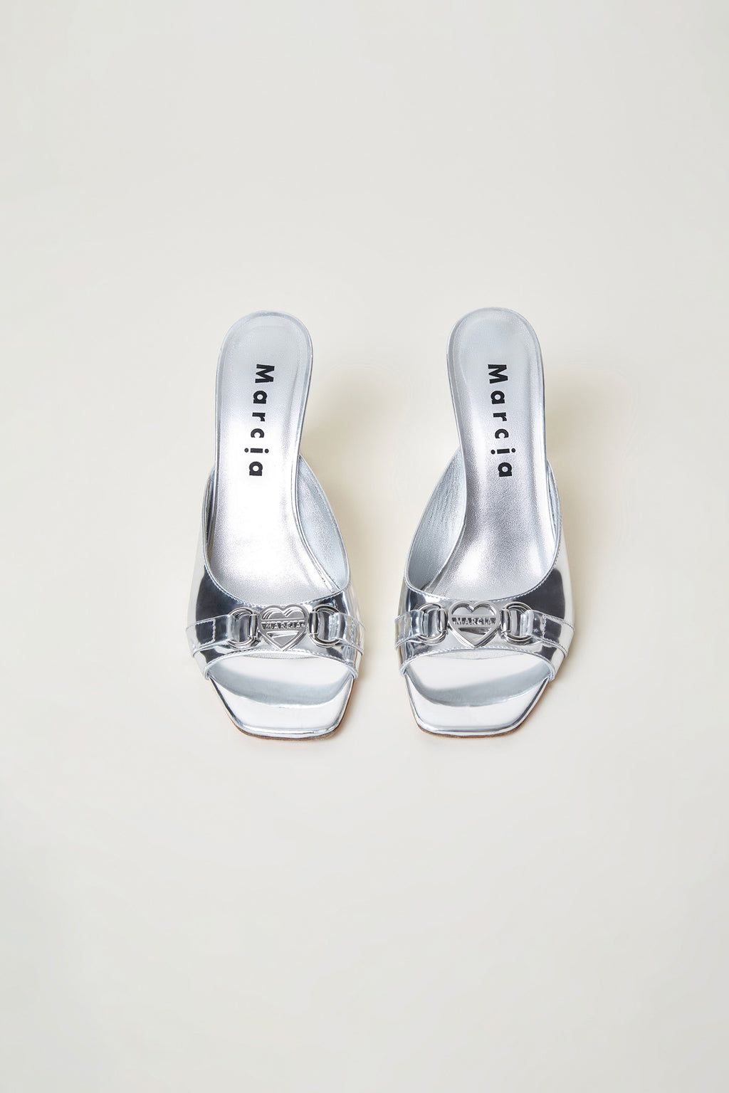 RITA MULE in silver leather – Marcia Wear